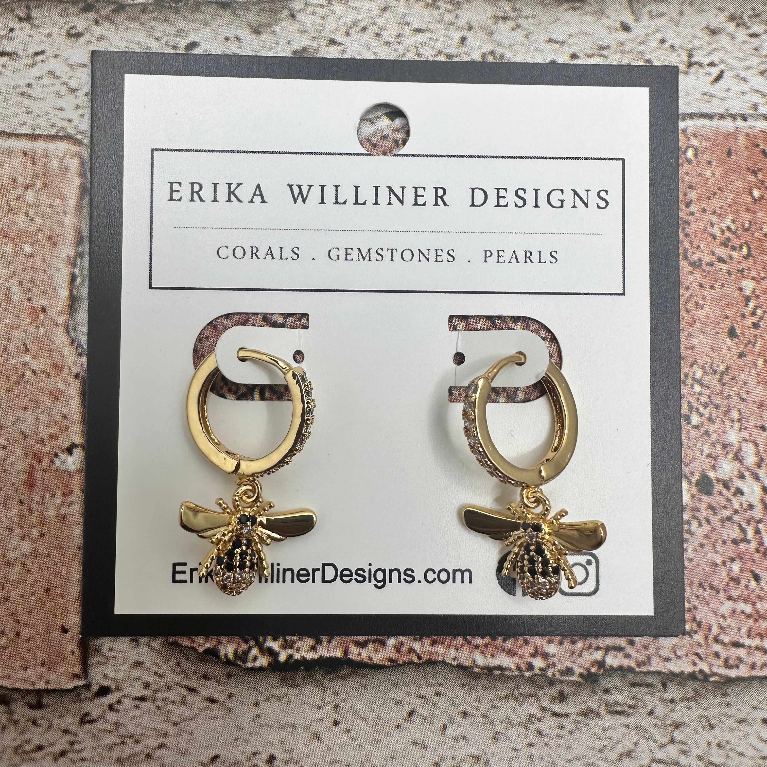 Small Gold Beads in Hoops | Erika Williner Designs